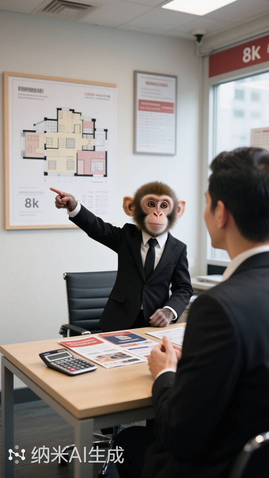 动物:西装小猴当房产中介,客户听了直点头 #萌宠