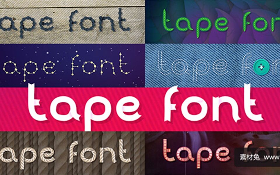 (AE模板免费下载)卡通字体动画AE模版 Tunable Tape Font