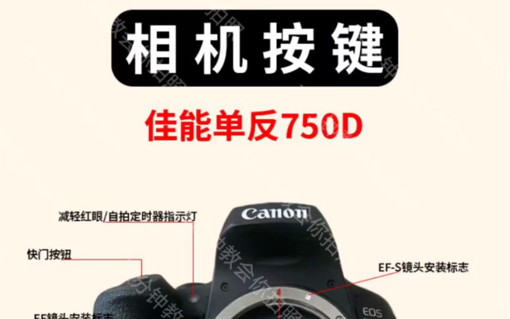 佳能750d按键界面vlog视频单反相机