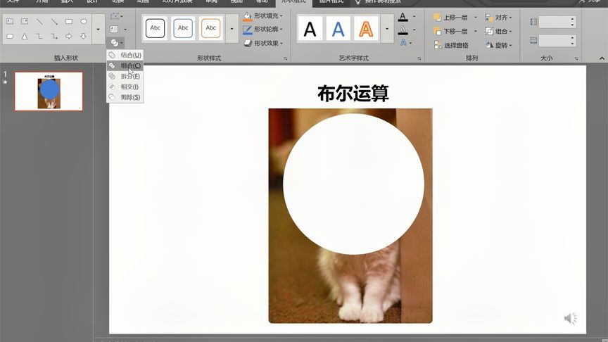 完美PPT小技巧布尔运算——如何用PPT截取图片上一个形状