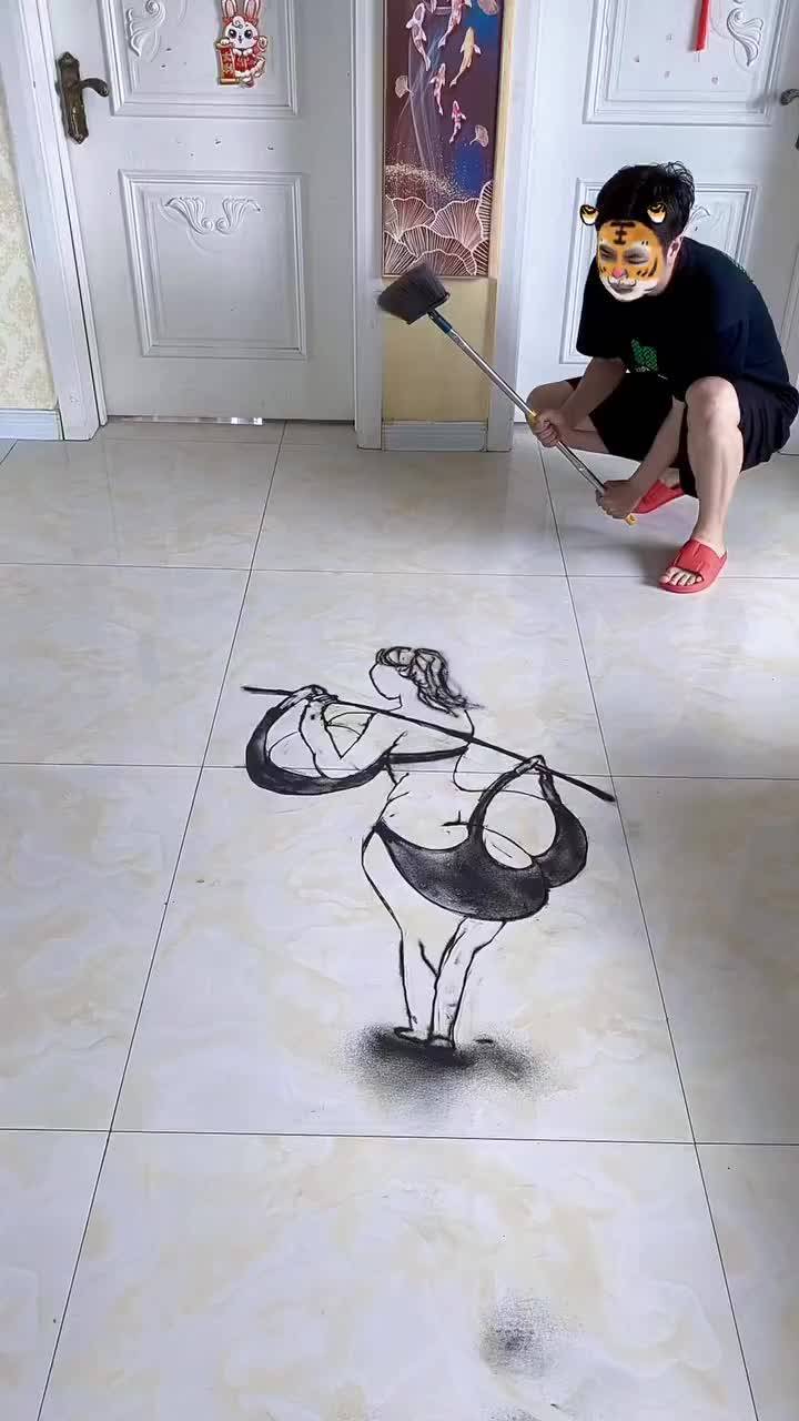 创意十足的地面立体画