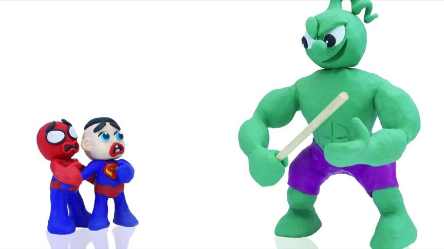 定格卡通动画,蓝仔泥人照看淘气宝宝,轻松搞定,爆笑!