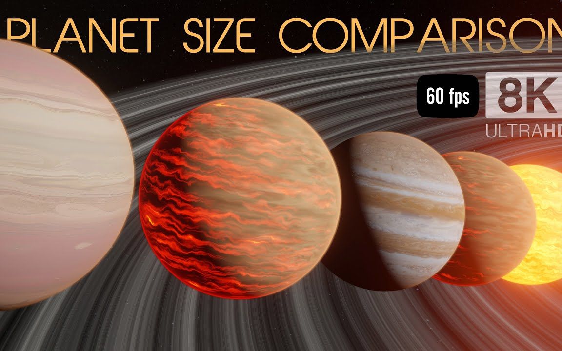 行星大小比较 2023 60FPS 8K 3D