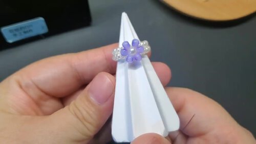 DIY手工串珠花朵珍珠戒指的详细教程简单易学