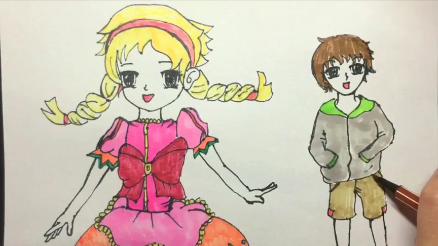 儿童创意美术绘画简笔画,儿童卡通可爱动漫人物画