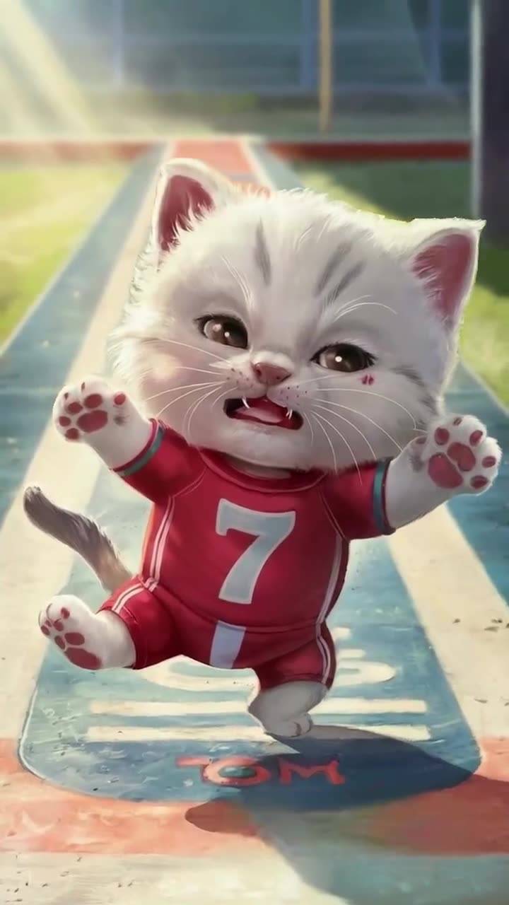 动漫:小喵运动会中发生意外 忍着伤痛 继续完成比赛