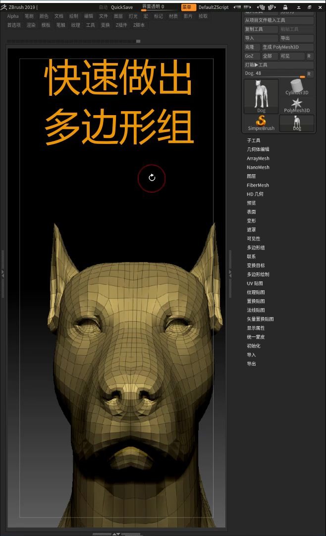 Zbrush快速多边形分组