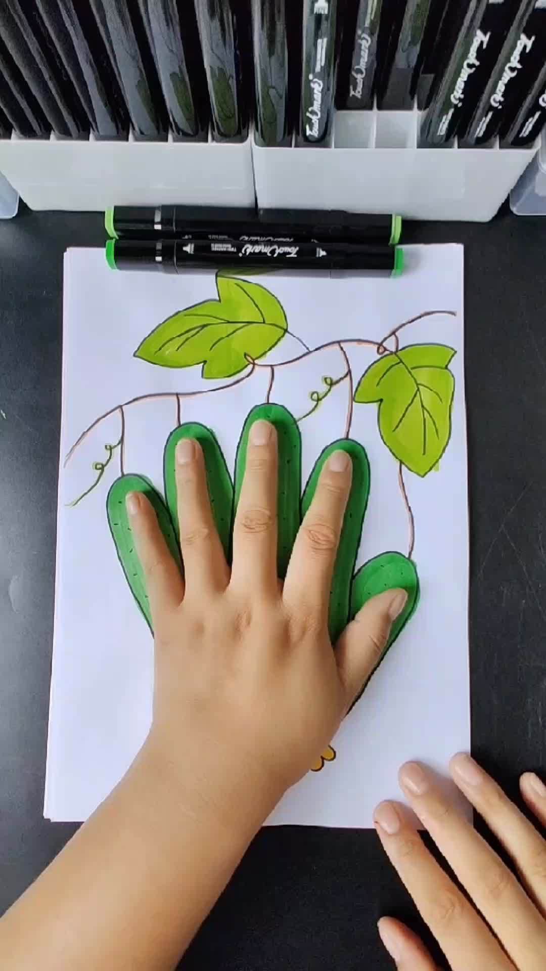 带宝宝一起来画手掌画#简笔画#育儿