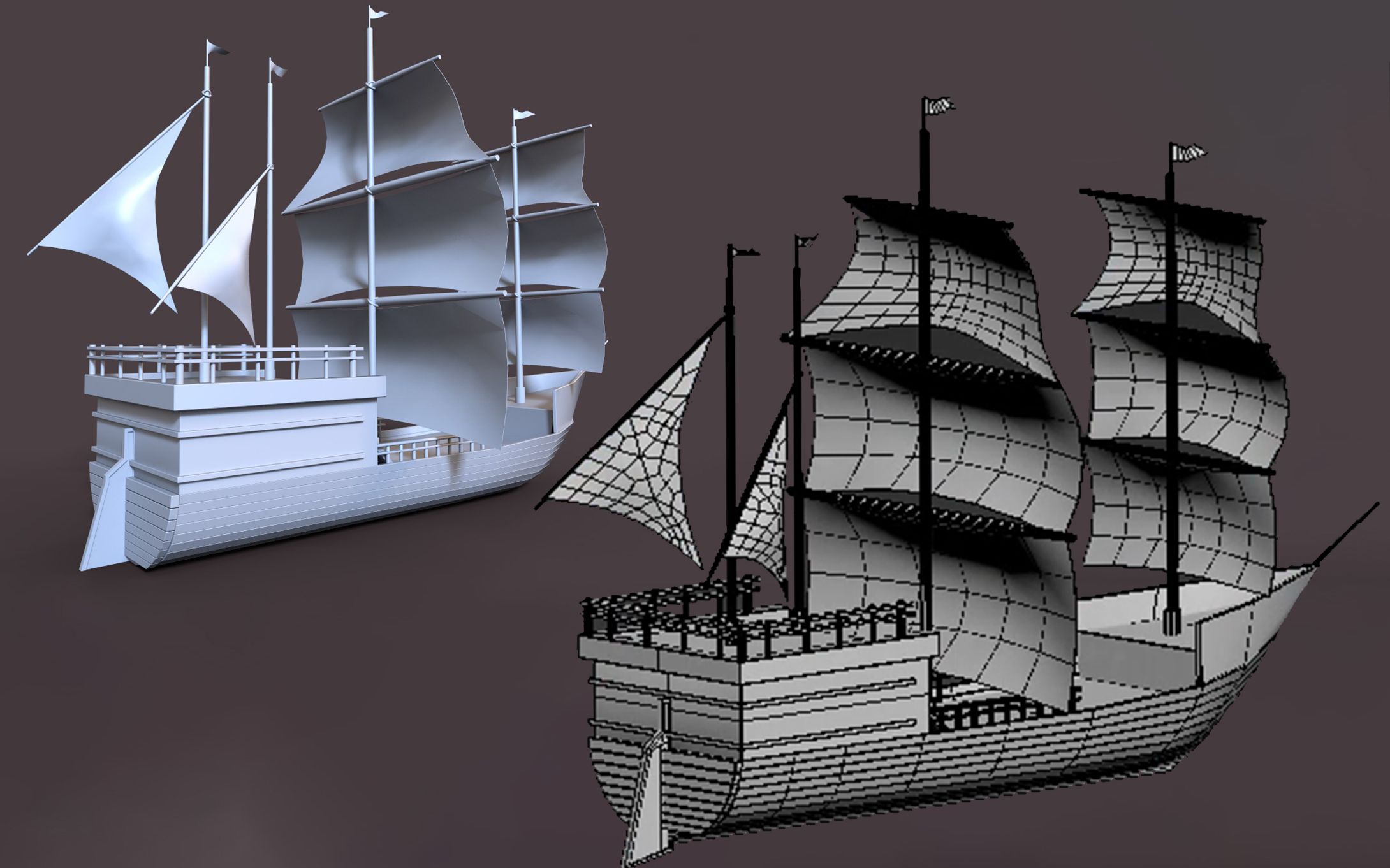 【3DMAX】有手就能学会的帆船建模,从零开始手把手保姆式教学