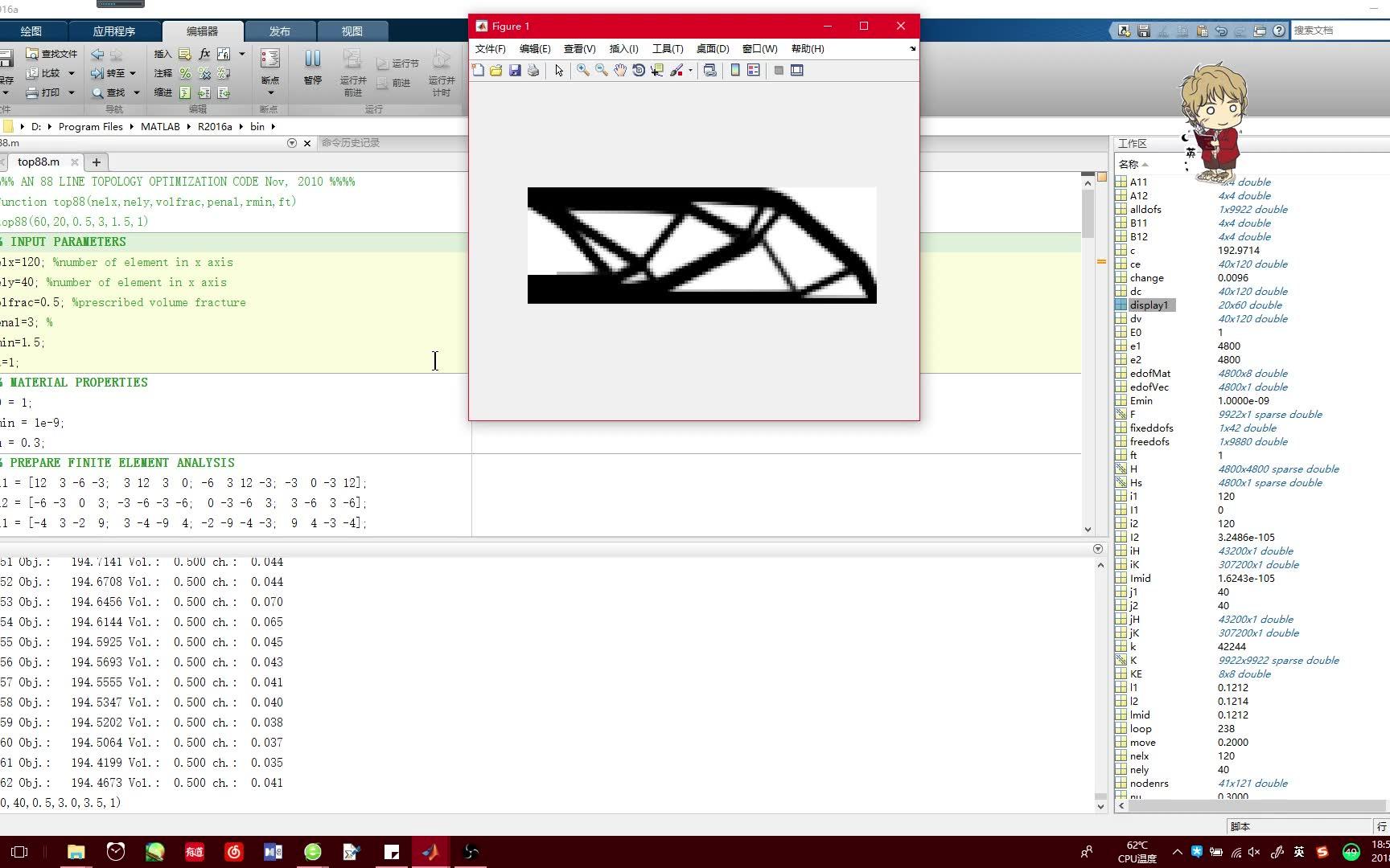 【Topology Optimization】拓扑优化,top88lines