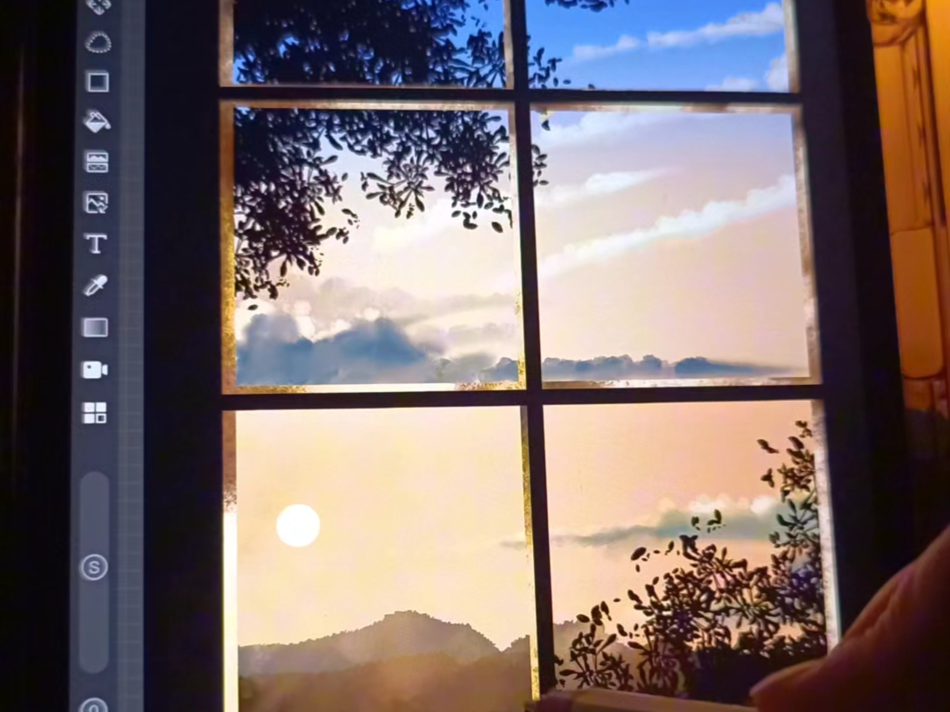 画世界Pro新手绘画教程 ‖ 日落窗畔