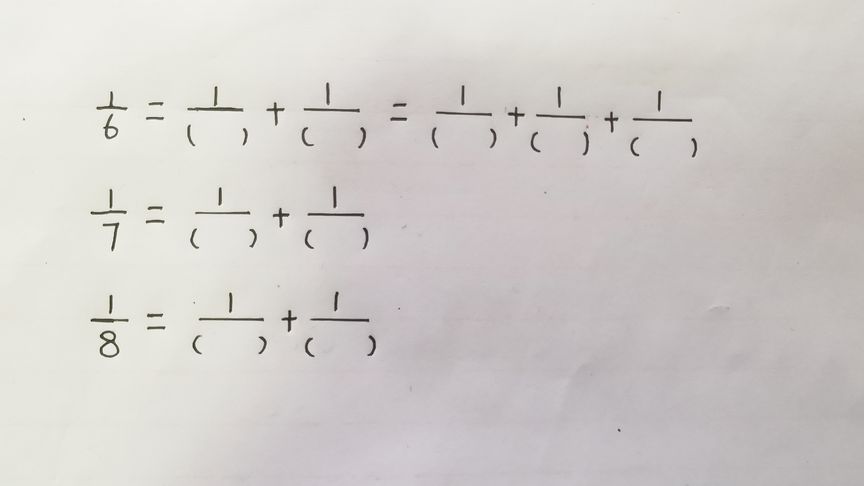 五年级 单位分数的拆分,抓关键,推通式