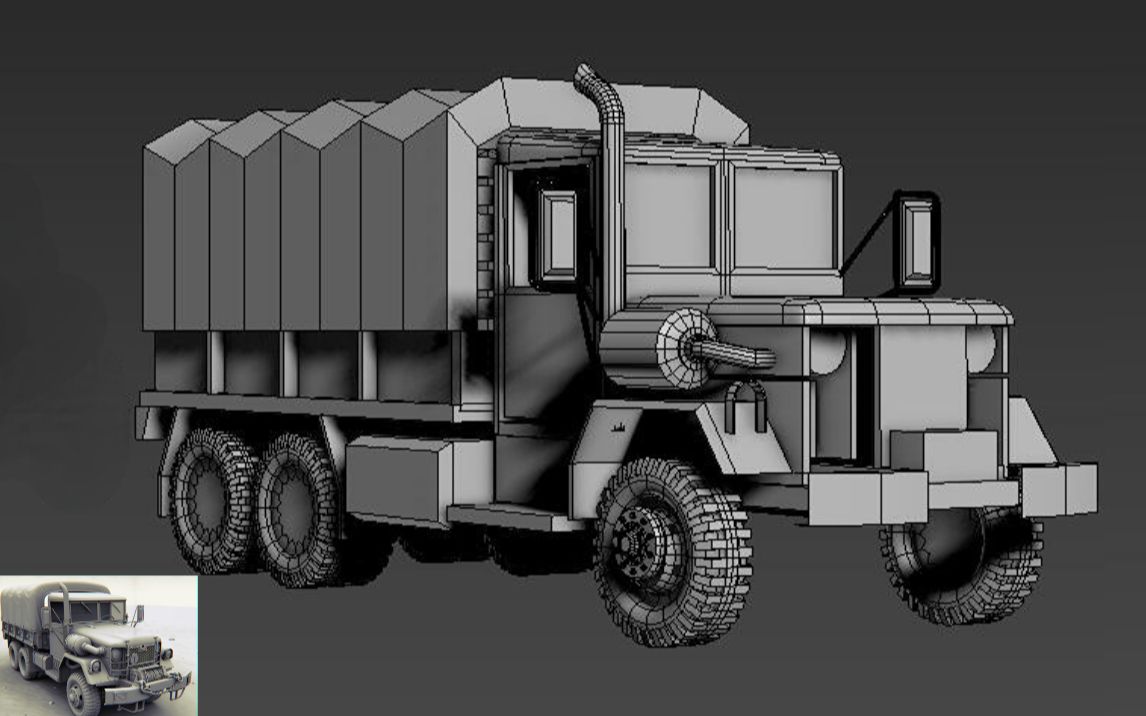 【3dmax建模】从拉方块开始教你,完整吉普车建模教程