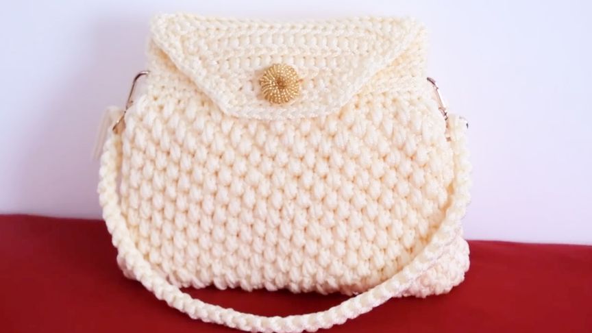 「钩针教程」钩针编织清爽的手提包