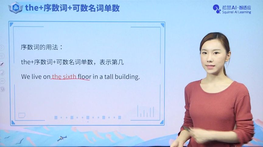 序数词的用法:the+序数词+可数名词单数,表示第几 (新增)