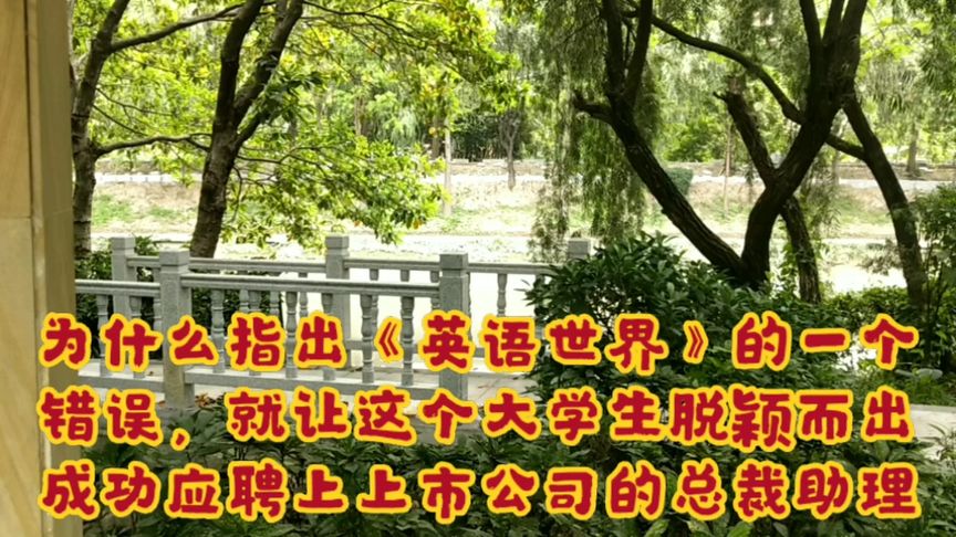 小伙子因为指出《英语世界》的一个标点符号的错误,成功应聘总裁