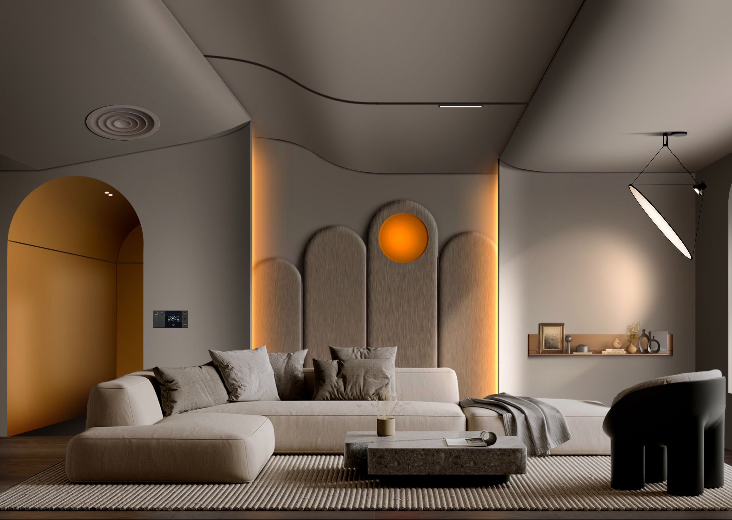 ipad procreate室内手绘客厅绘画全过程