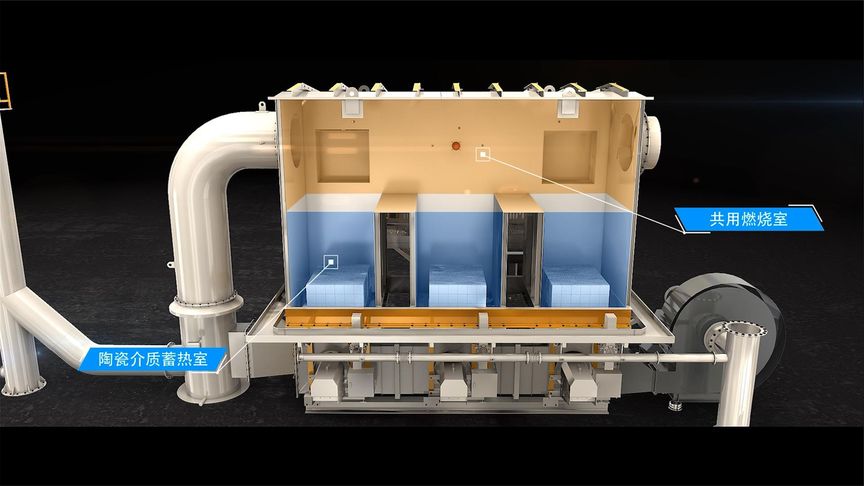 RTO蓄热式氧化炉原理演示三维动画-废气治理设备3D演示动画制作