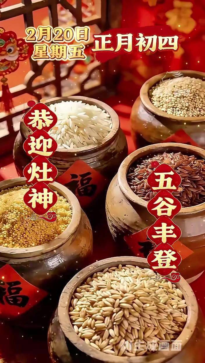 大年初四迎灶神,五谷丰登,算盘一响,瑞鹤送鸿运!编辑:姚雪张博扬