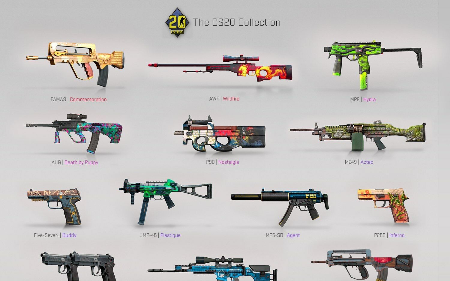 [CSGO]20周年武器箱全皮肤库存检视及游戏第一人称视角检视