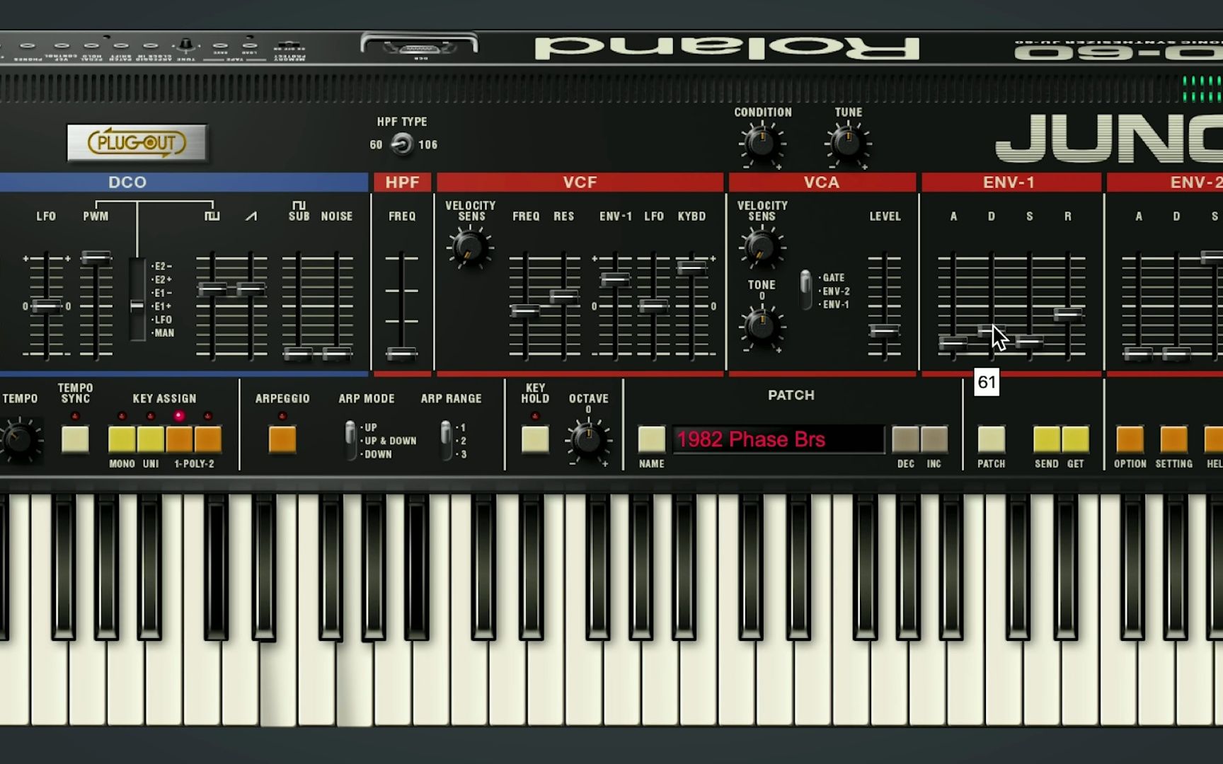 Roland Cloud Juno-60 软件演示【第一键盘】