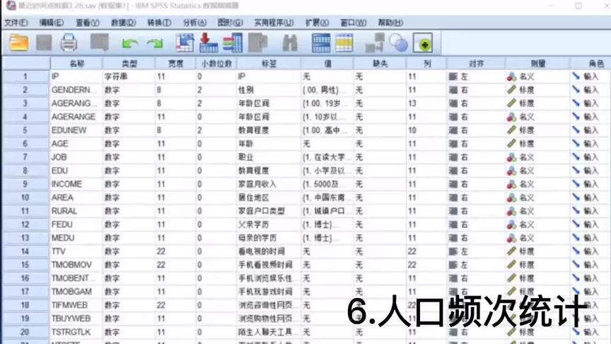 6.人口频次统计#毕业论文 #本科毕业论文 #spss #论文