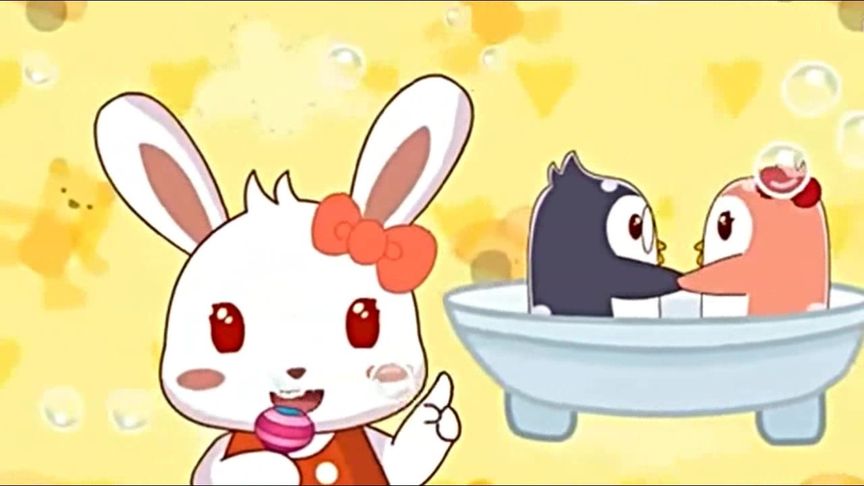 幼儿园小朋友儿歌教学:欢快《洗澡歌》动画视频