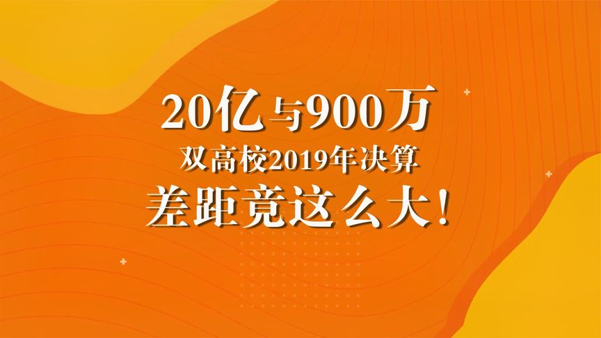 20亿与900万,双高校2019年决算差距竟这么大
