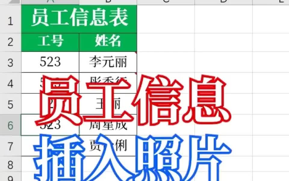 excel必学技巧之---员工信息插入照片