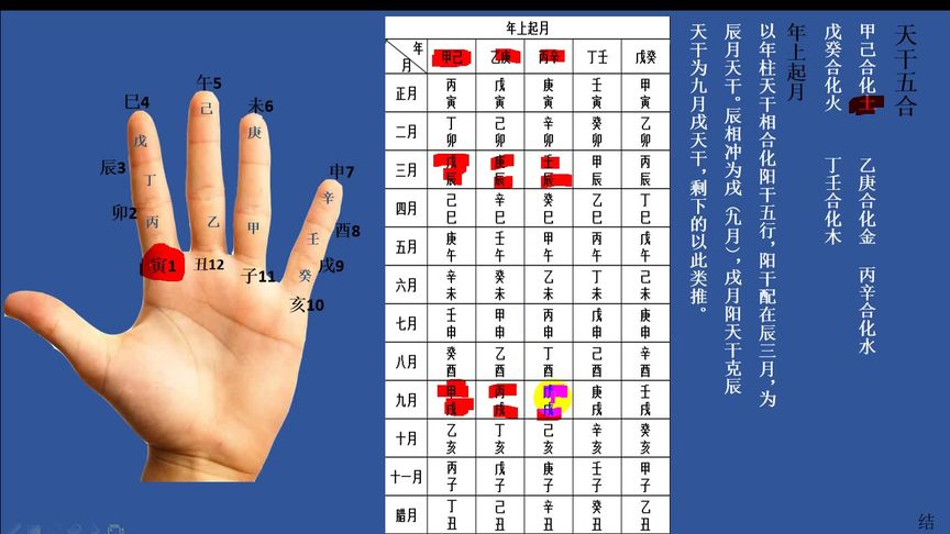 手掌上几分钟学会天干地支,运用更好用的方法