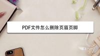PDF文件怎么删除页眉页脚