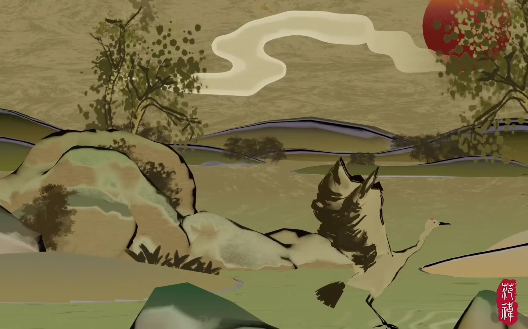 【厦大毕设】三维水墨动画《云水山居图》