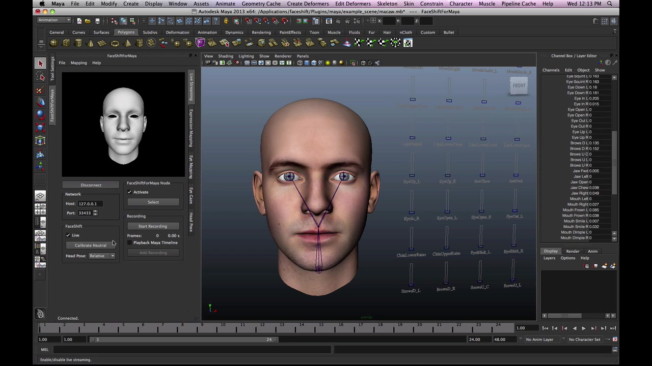 表情捕捉插件 faceshift for Maya教程