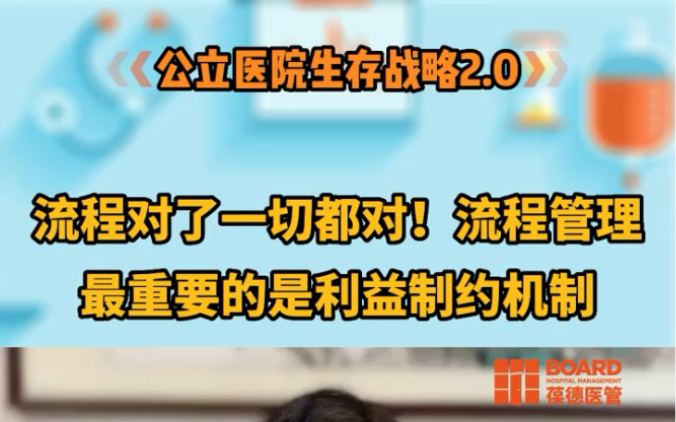 流程对了一切都对!流程管理最重要的是利益制约机制。#医院运营 #...
