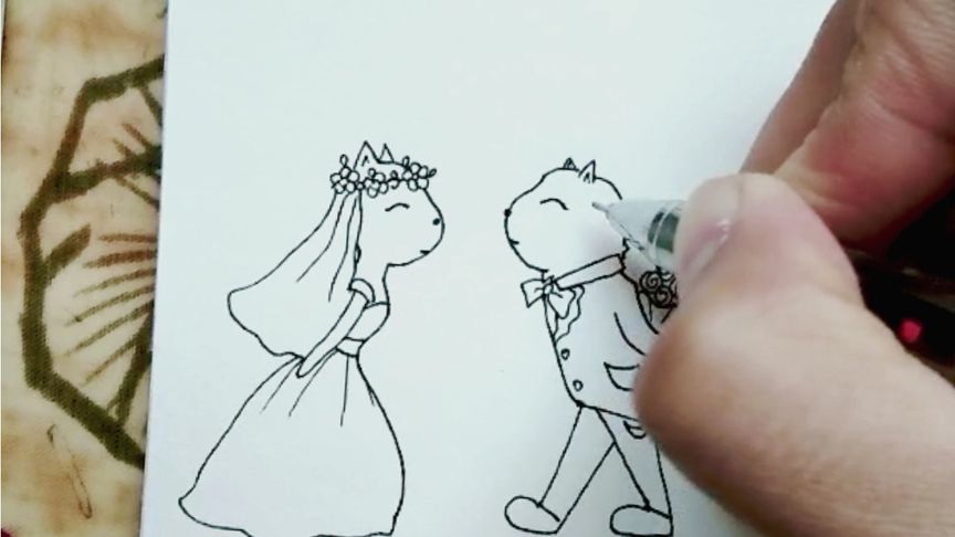 (简笔画)美丽的公主殿下,你的小王子来接你啦～