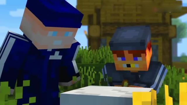 我的世界动画:Him的战斗,为了怪物学校!