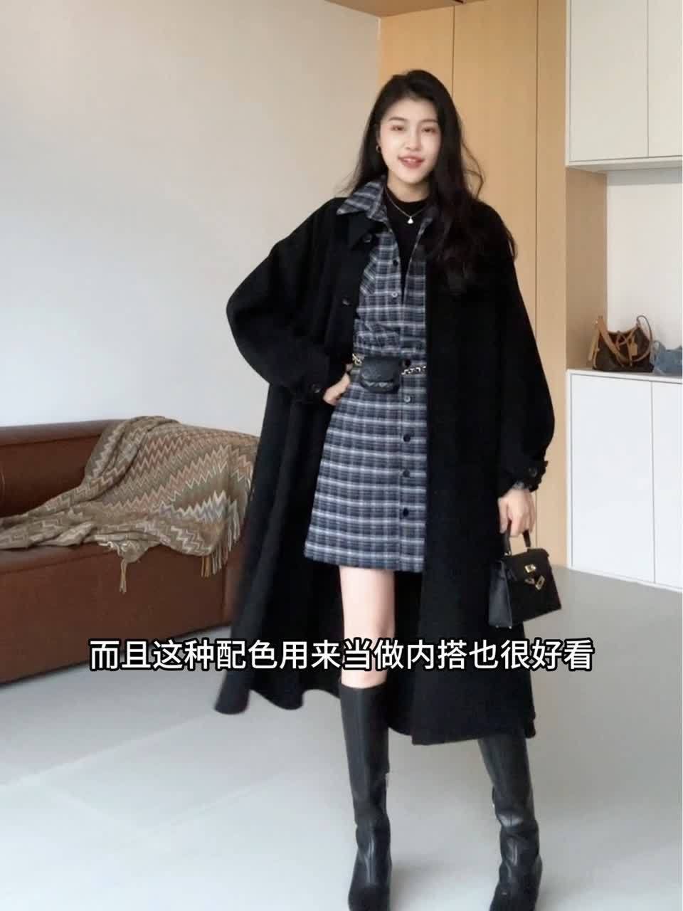 假三件的加绒裙你见过吗?格子配色太好看了 #秋冬时髦穿搭必买清单 #...