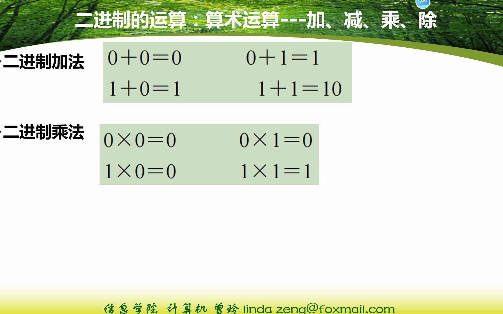 二进制算术逻辑运算基本规则