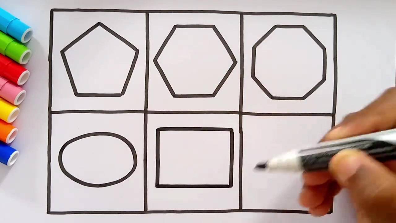 儿童简笔画:教孩子画几何图形并涂色