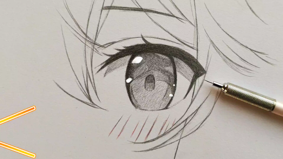 动漫人物眼睛的画法,这样画太简单了有手就行!快来和我一起画