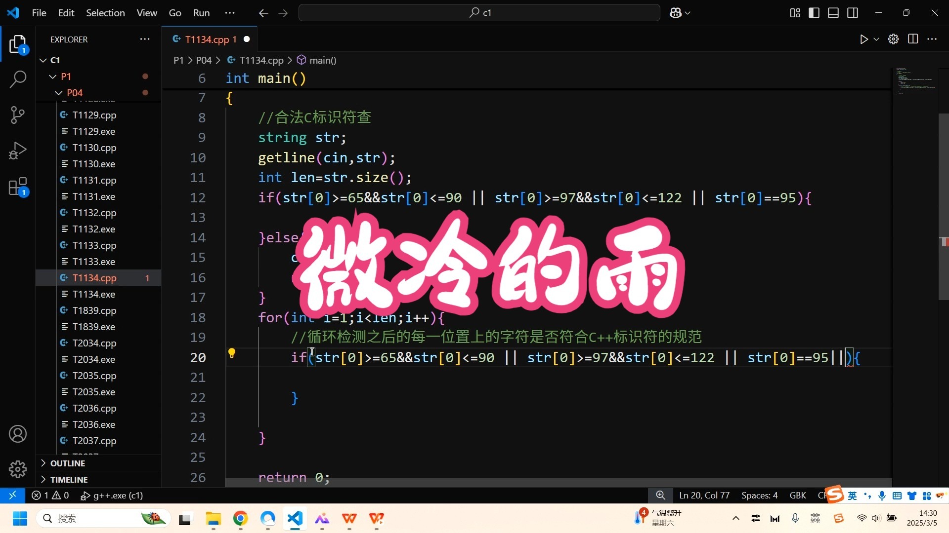微冷的雨-开智小站-C++编程-第181课、合法C标识符查-1134