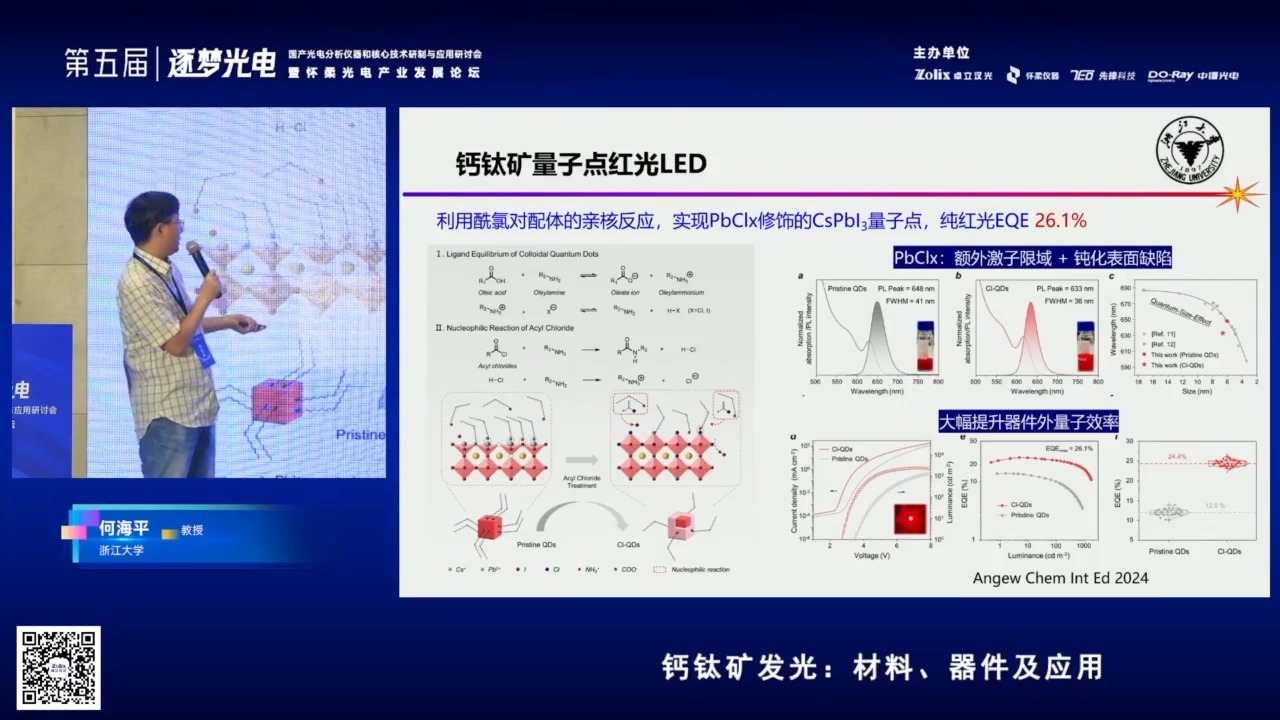 逐梦光电研讨会专家报告 | 浙江大学何海平《钙钛矿发光:材料、器件及...