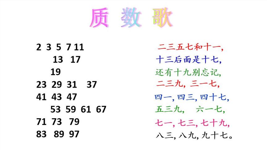 五年级同学还在发愁100以内质数记不住?教你一首儿歌化解烦恼
