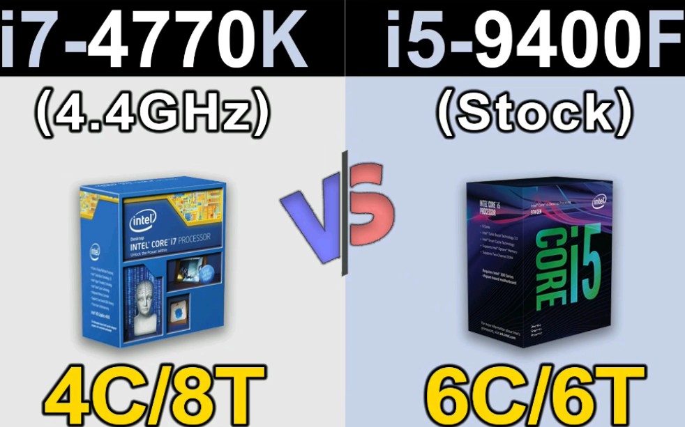 I7 4770K VS I5 9400F RTX2060S and RTX2080TI 1080P测评 6核I5比...