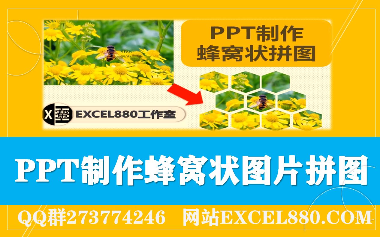 PPT制作蜂窝状图片拼图