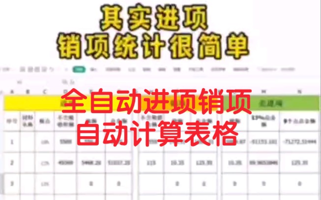 每月进项销项统计太麻烦,用这个计算表格,每月进项销项自动统计