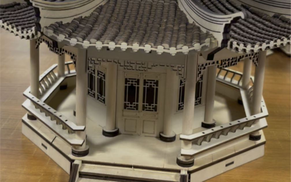 中国古建筑模型 古代凉亭制作材料 中国风手工拼装 中式结构八角亭