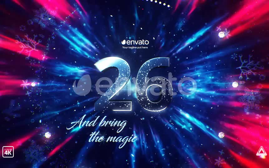 AE模板-2022年新年倒计时模板公司年会倒计时模板可更换任意年份...