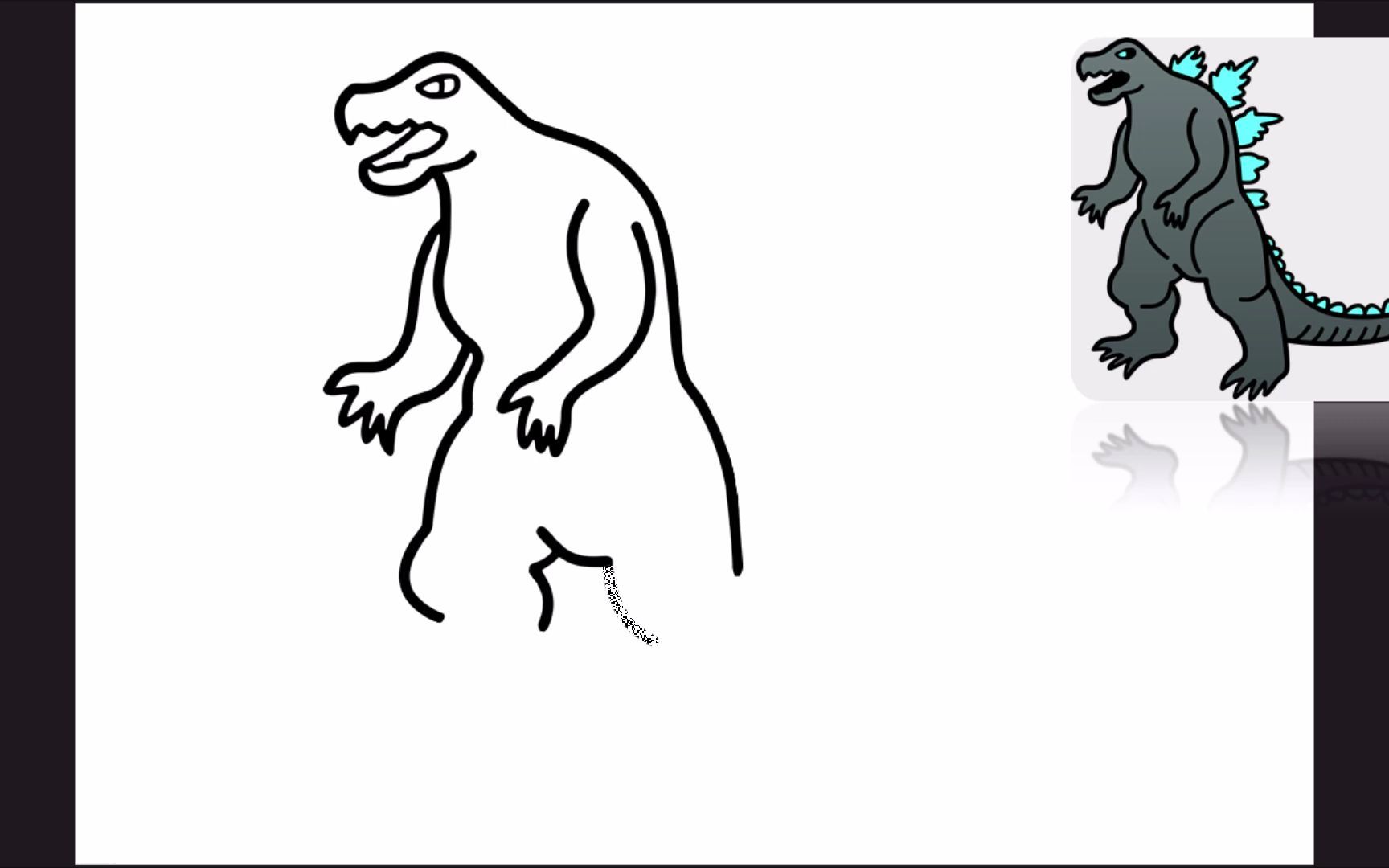 【简笔画】教你一步一步画哥斯拉~超级简单的绘画,一看就会!