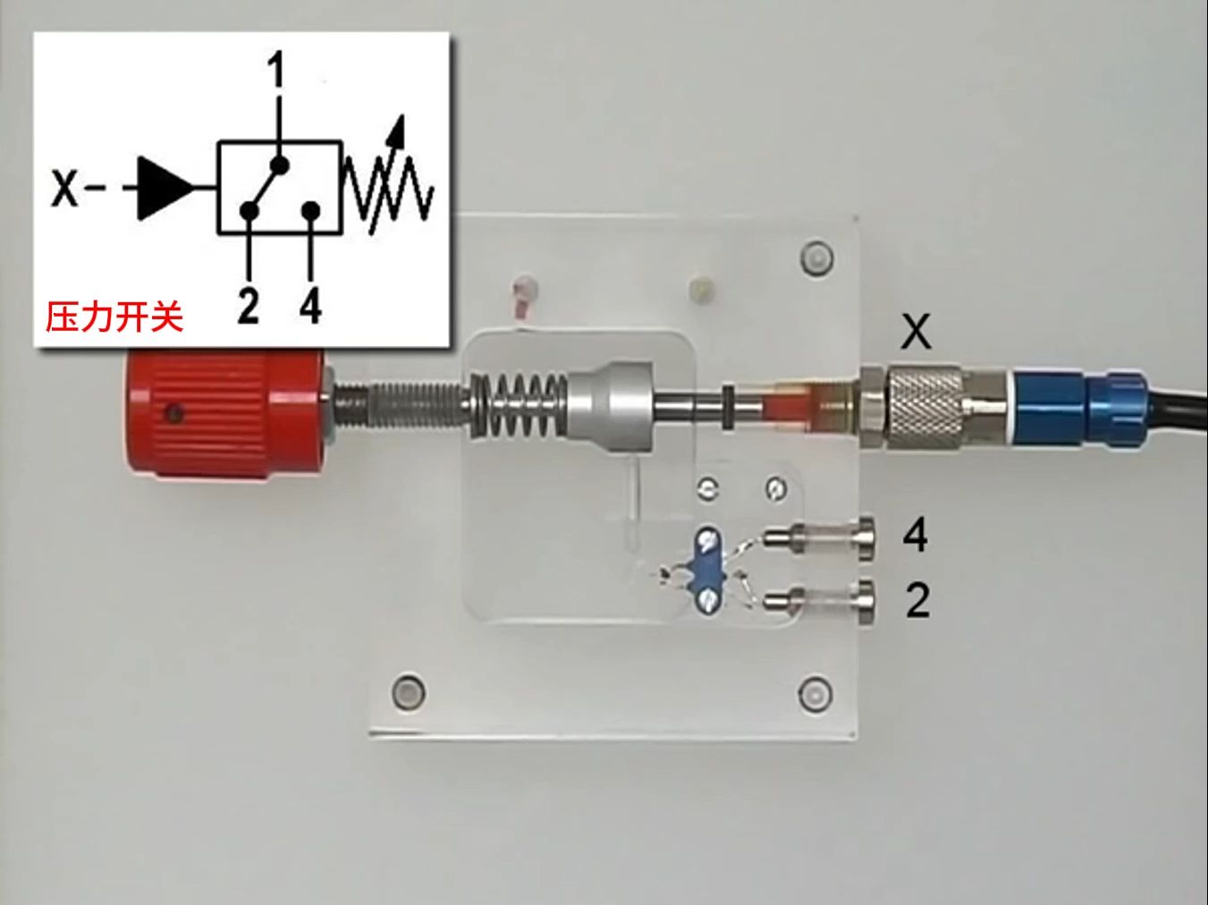 fluidsim液压与气压传动-压力开关工作原理动画